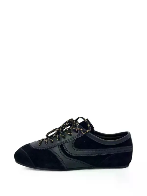 Dries Van Noten Suede Leather Lace-up Low-top Sneakers - Black