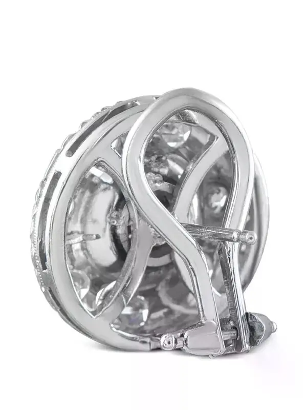 LB EXCLUSIVE 18k White Gold Diamond Swirl Earrings - Silver