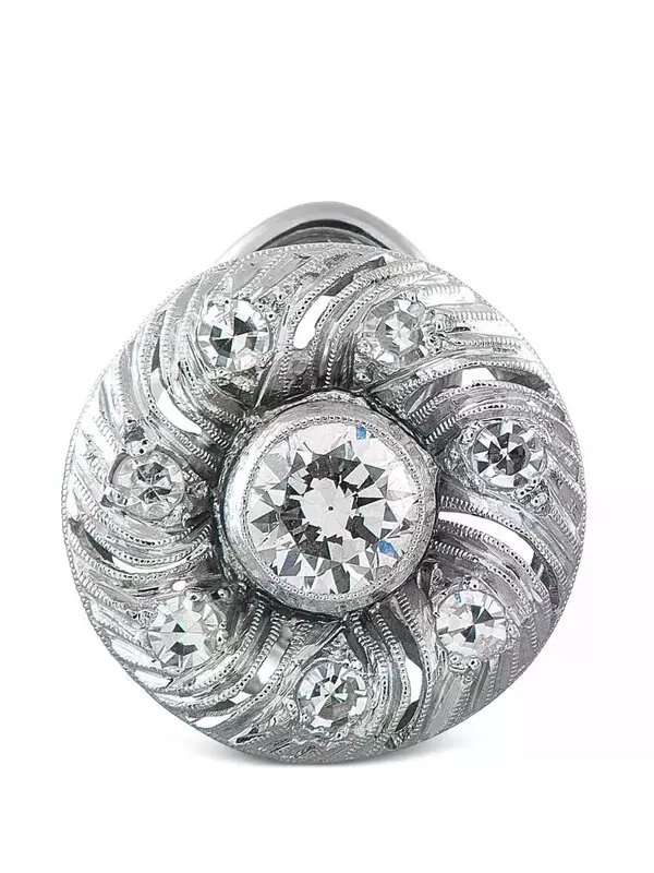LB EXCLUSIVE 18k White Gold Diamond Swirl Earrings