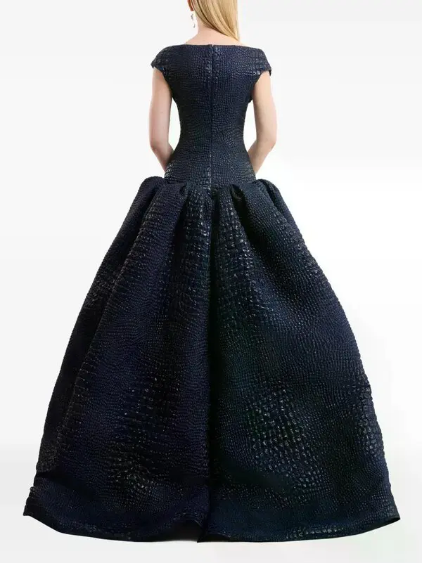 GEMY MAALOUF Off-shoulder Sweetheart Dress With Crocodile-effect Texture