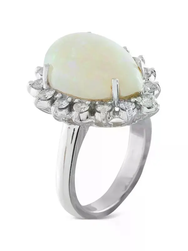 LB EXCLUSIVE 18k White Gold Opal And Diamond Ring