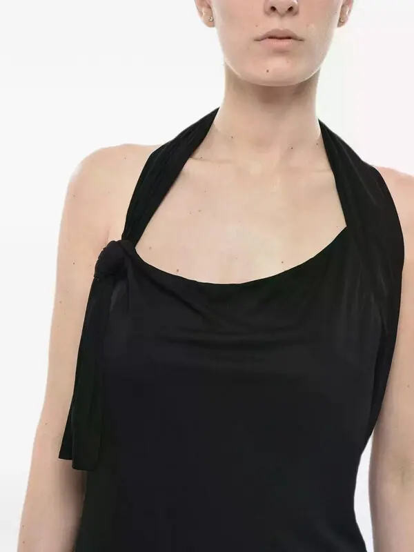 Saint Laurent Halterneck Open-back Maxi Dress With Cowl Neck