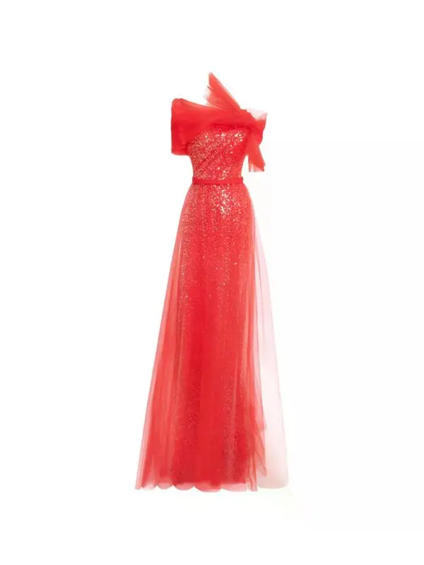 GEMY MAALOUF Embellished Bow Detail Gown