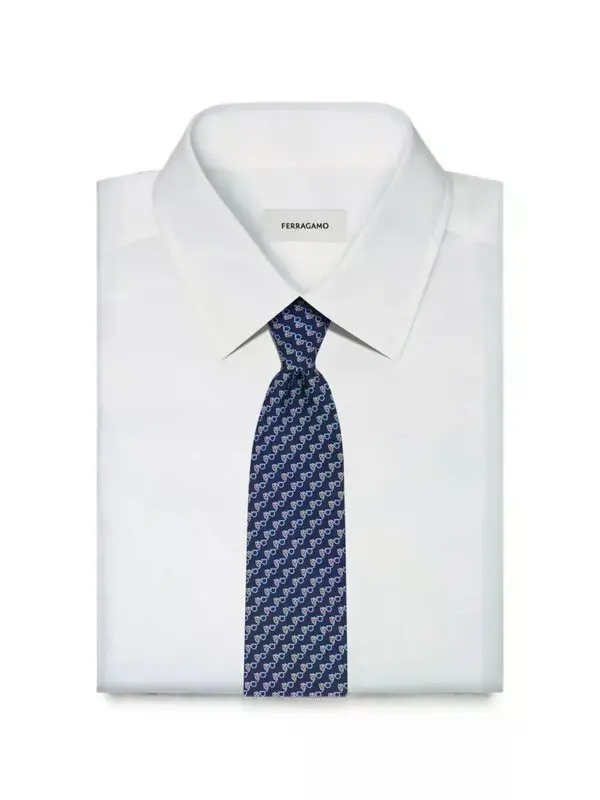 FERRAGAMO Gancini Owl-print Neck Tie