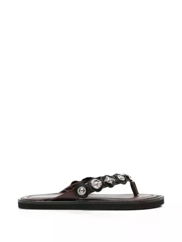 Toga Embellished Leather Sandals