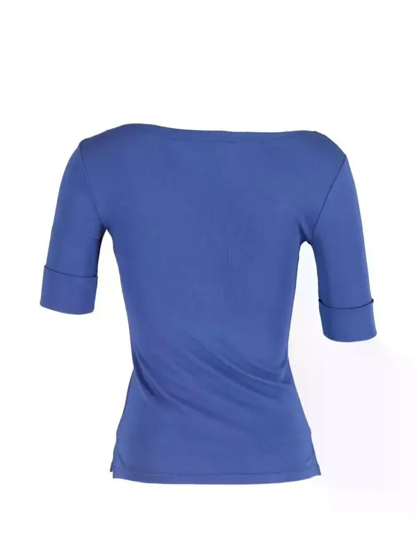 Ralph Lauren Boat-neck Cotton Top - Blue