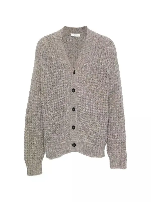 ROBERTO COLLINA Waffle Knit V-neck Cardigan