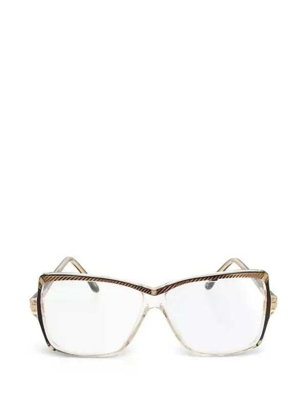 Vintage Striped Oversized Sunglasses - Neutrals