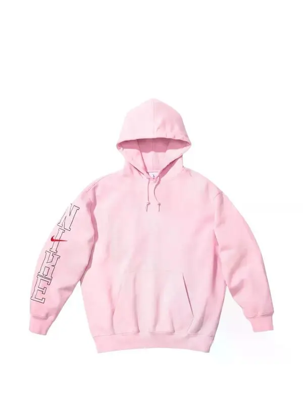 Supreme Logo-embroidered Fleece Hoodie - Pink