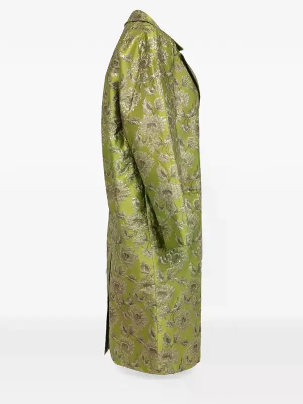 Prada Floral Brocade Raglan Sleeve Coat