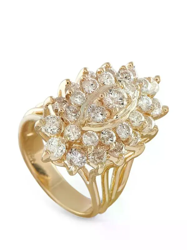 LB EXCLUSIVE 14k Yellow Diamond Starburst Cluster Ring - Gold