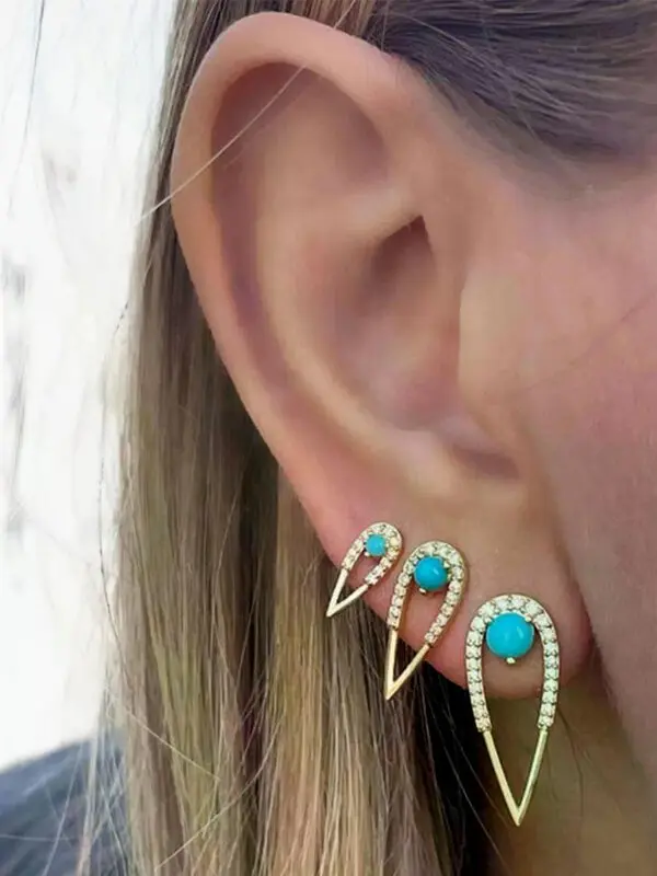 EDEN PRESLEY Turquoise And Diamond Earrings