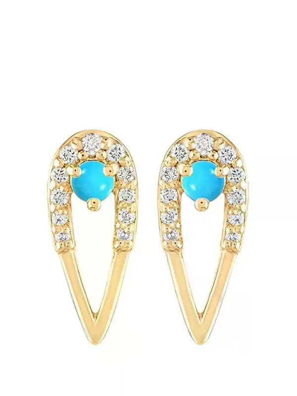 EDEN PRESLEY Turquoise And Diamond Earrings - Gold