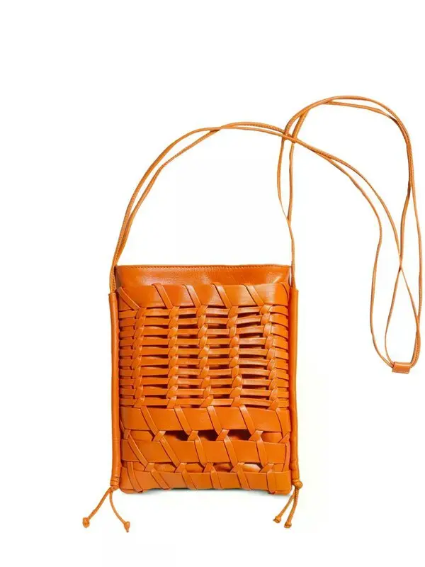 Hereu Trena Woven-pocket Crossbody Bag - Orange