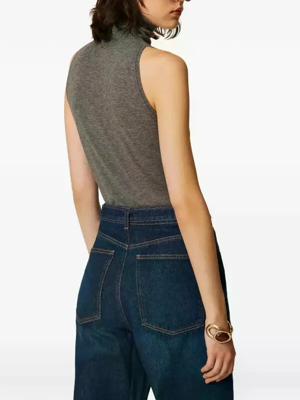 TWINSET Turtleneck Knit Top With Openwork Details