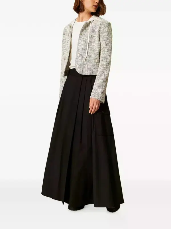 TWINSET Flannel Wrap-around Maxi Skirt