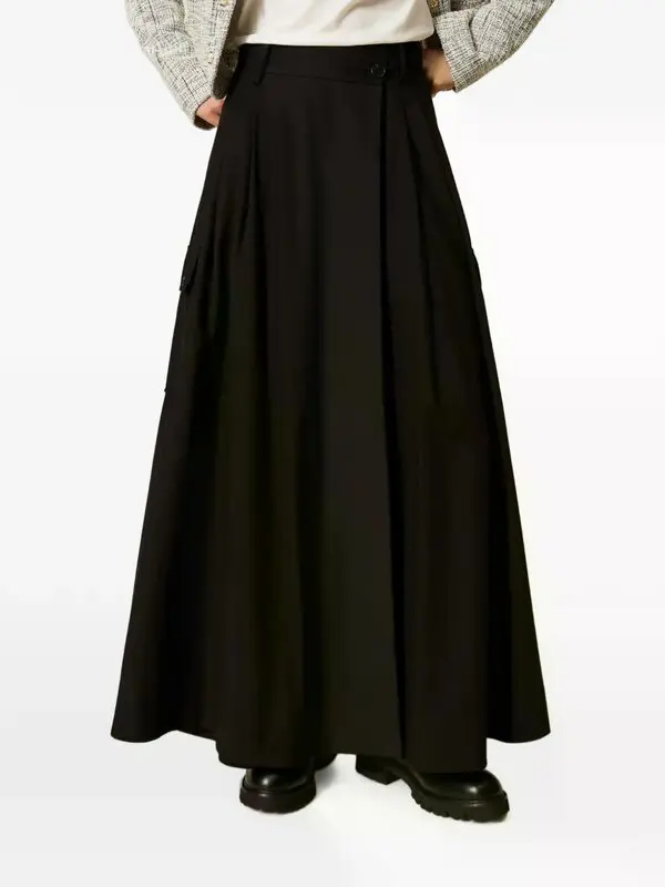 TWINSET Flannel Wrap-around Maxi Skirt