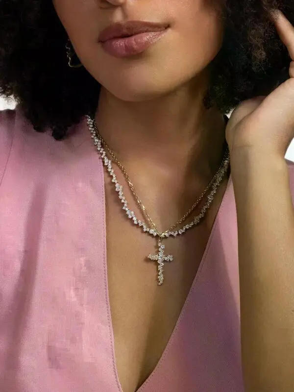 SYDNEY EVAN Cross Diamond Necklace