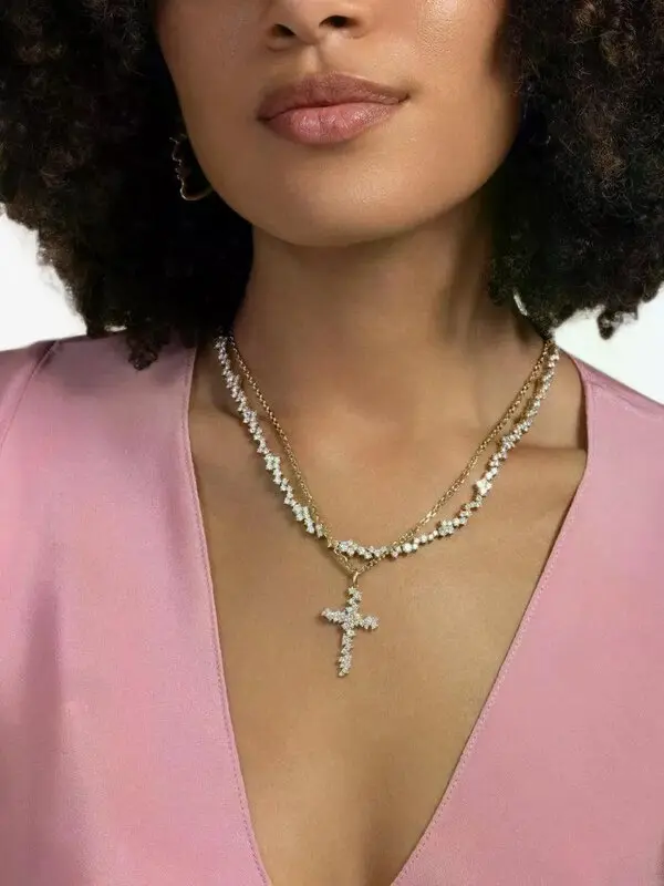 SYDNEY EVAN Cross Diamond Necklace