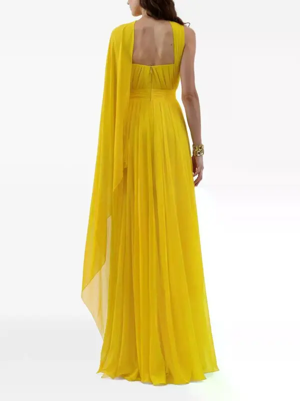 GEMY MAALOUF Draped Cape Detail Gown