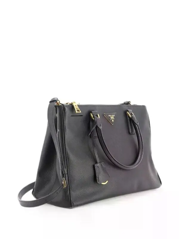 Prada Saffiano Leather Medium Tote Bag - Black