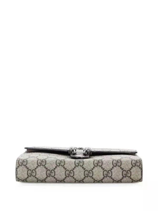 Gucci Dionysus Chain Wallet Gg Coated Canvas - Brown