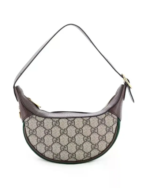 Gucci Ophidia Gg Coated Canvas Mini Hobo Bag - Brown