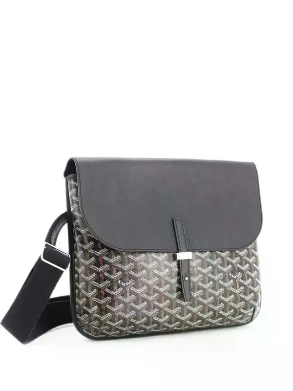 Goyard Messenger Bag In Coated Canvas And Leather - Black