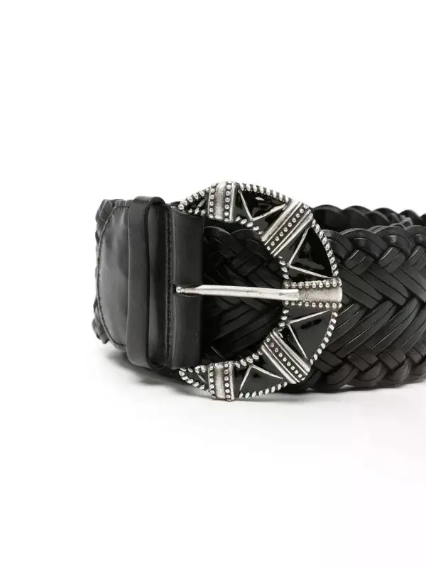 Ba&sh Braided Leather Belt - Black