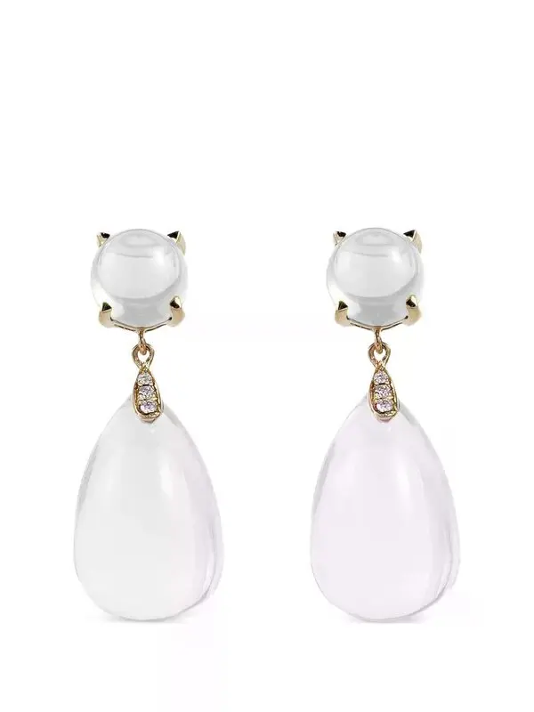 Goshwara Naughty Moon Rock Crystal And Diamond Earrings - Gold