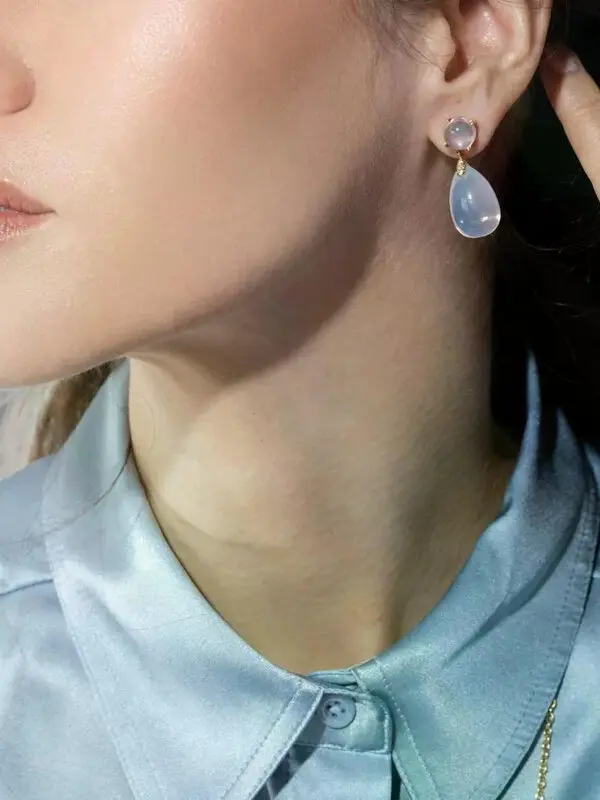 Goshwara Naughty Moon Rock Crystal And Diamond Earrings