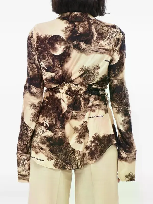 Off-White Curtain Pattern-print Shirt
