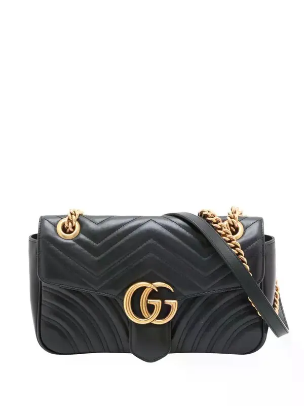 Gucci Gg Marmont Matelasse Calfskin Shoulder Bag - Black