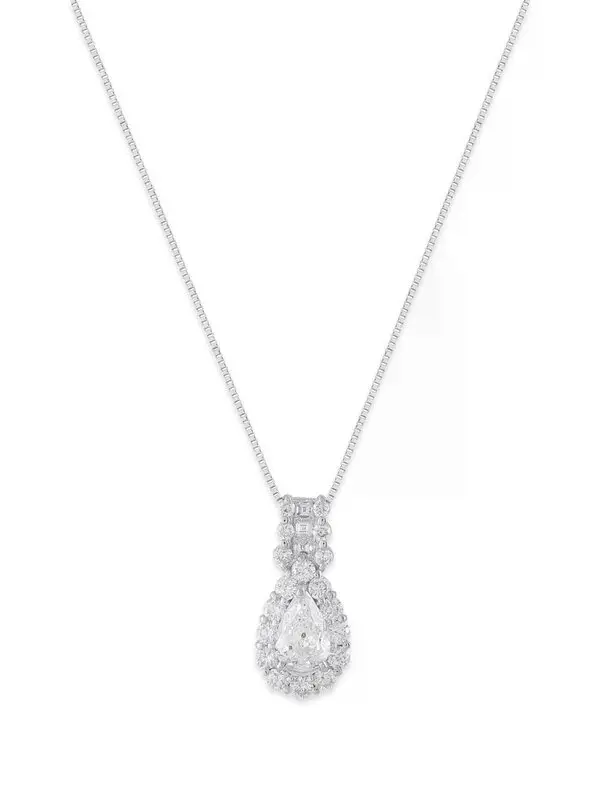 LB EXCLUSIVE Platinum Pear-cut Diamond Pavé Pendant Necklace - Silver