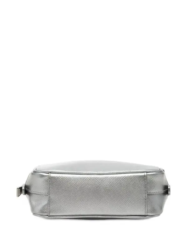 Prada Metallic Saffiano Lux Camera Crossbody Bag - Silver