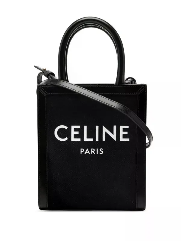 Celine 2020 Mini Canvas Vertical Cabas Tote Satchel - Black