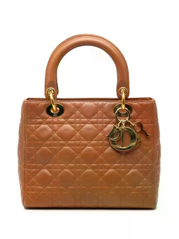 Dior 1997 Medium Lambskin Cannage Lady Satchel