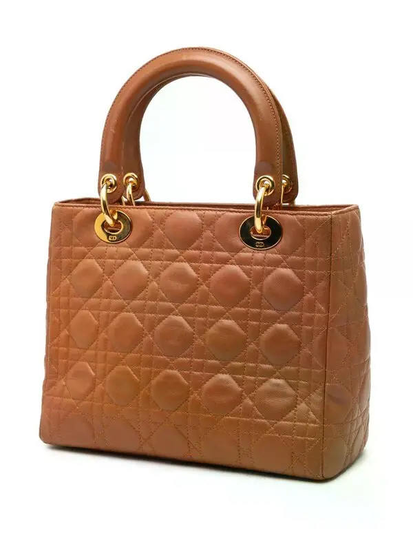 Dior 1997 Medium Lambskin Cannage Lady Satchel