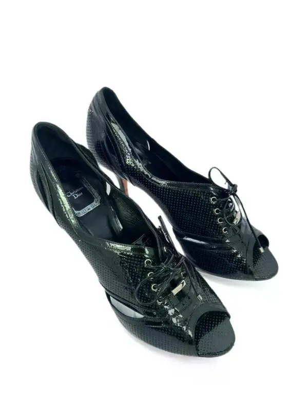 Dior Lace-up Peep-toe Stiletto Ankle Boots