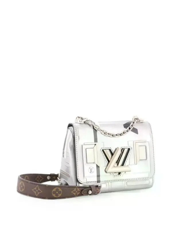 LOUIS VUITTON Twist Handbag Limited Edition Embossed Epi Space Leather Pm - Silver