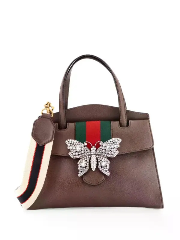 Gucci Totem Top Handle Bag Leather Medium Tote Bag - Brown