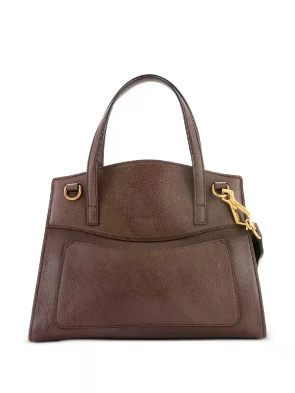 Gucci Leather Medium Tote Bag With Butterfly Embellishment - Brown