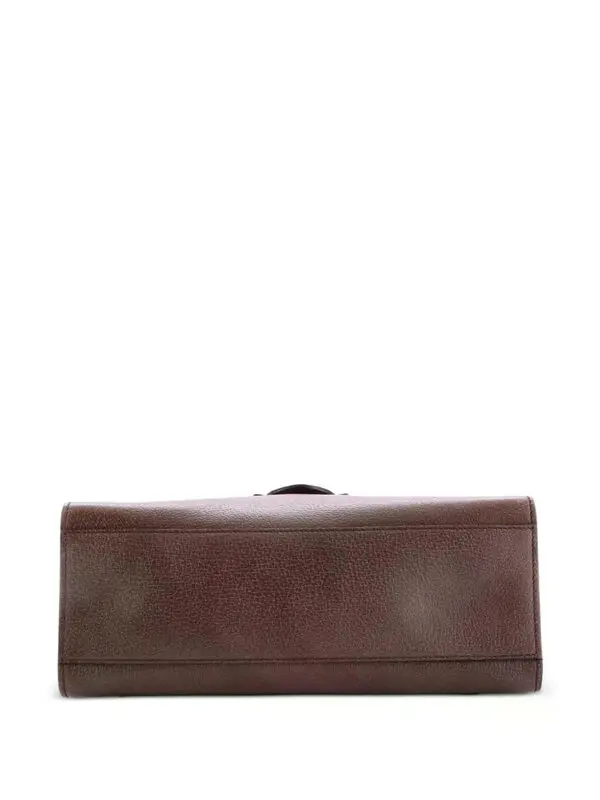 Gucci Leather Medium Tote Bag With Butterfly Embellishment - Brown