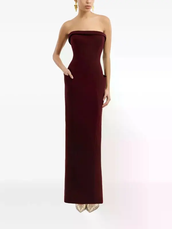 GEMY MAALOUF Strapless Maxi Dress With Pocket Detail