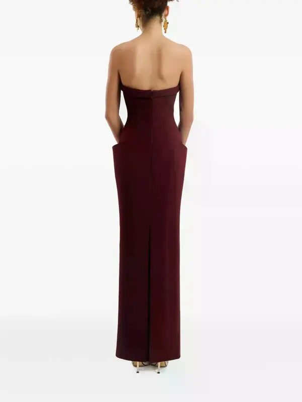 GEMY MAALOUF Strapless Maxi Dress With Pocket Detail