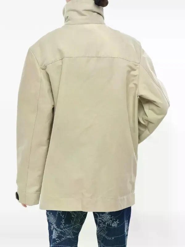 Off-White High Neck Zip And Touch-strap Jacket