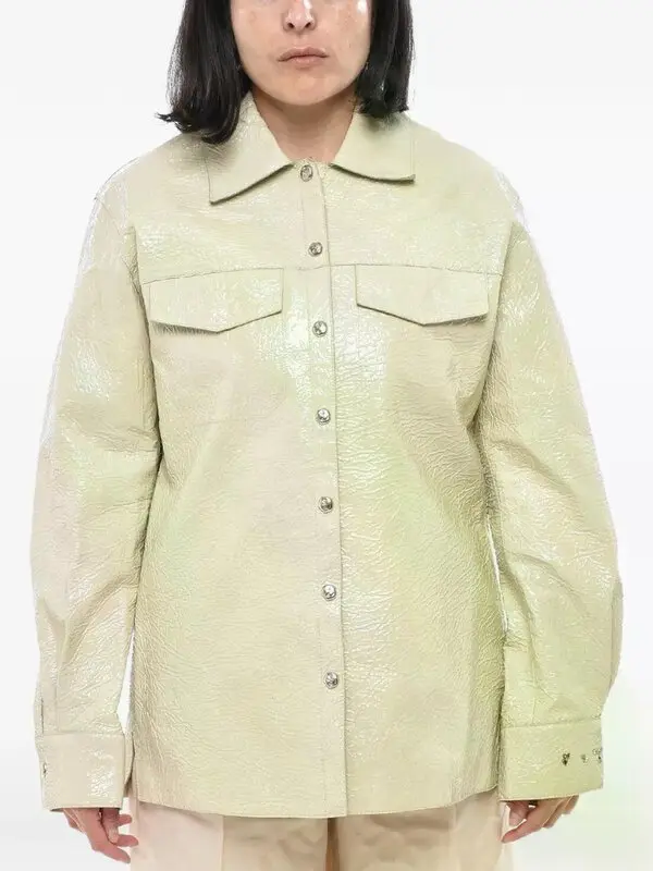 Off-White Crinkled-leather Shirt