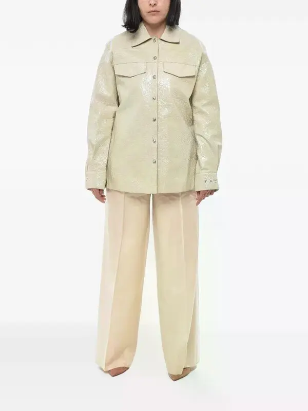 Off-White Crinkled-leather Shirt