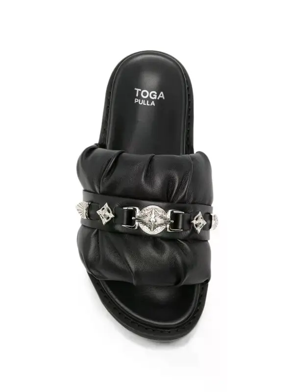 Toga Ruched Metal-embellished Sandals