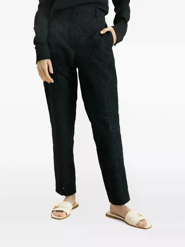 Mantū Embroidered-faille Straight Trousers